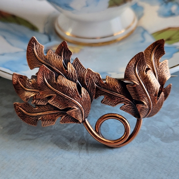 Vintage | Jewelry | Bell Trading Vintage Solid Copper Art Deco Leaf ...